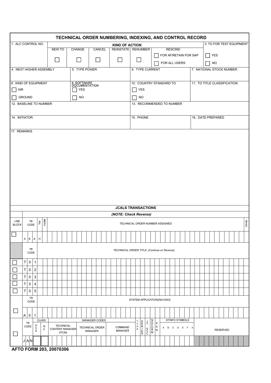 AFTO Form 203 - Fill Out, Sign Online and Download Fillable PDF ...
