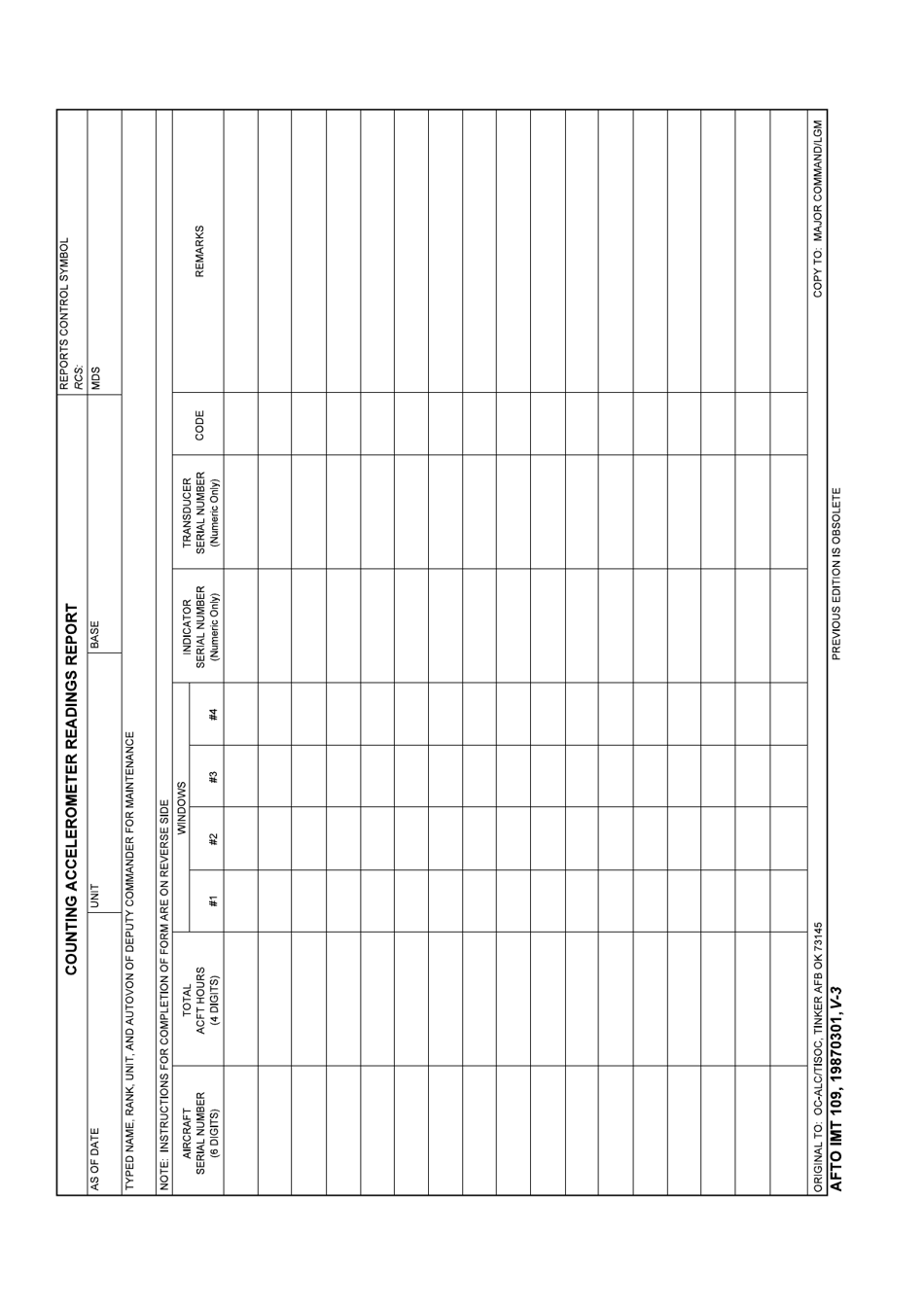 AFTO IMT Form 109 - Fill Out, Sign Online and Download Fillable PDF ...