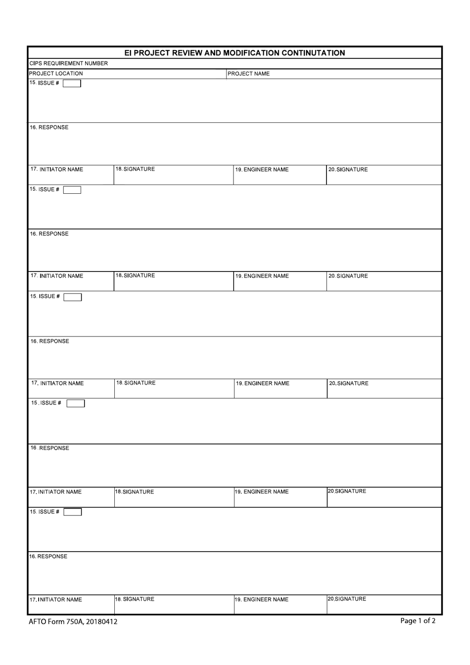 AFTO Form 750A - Fill Out, Sign Online and Download Fillable PDF ...