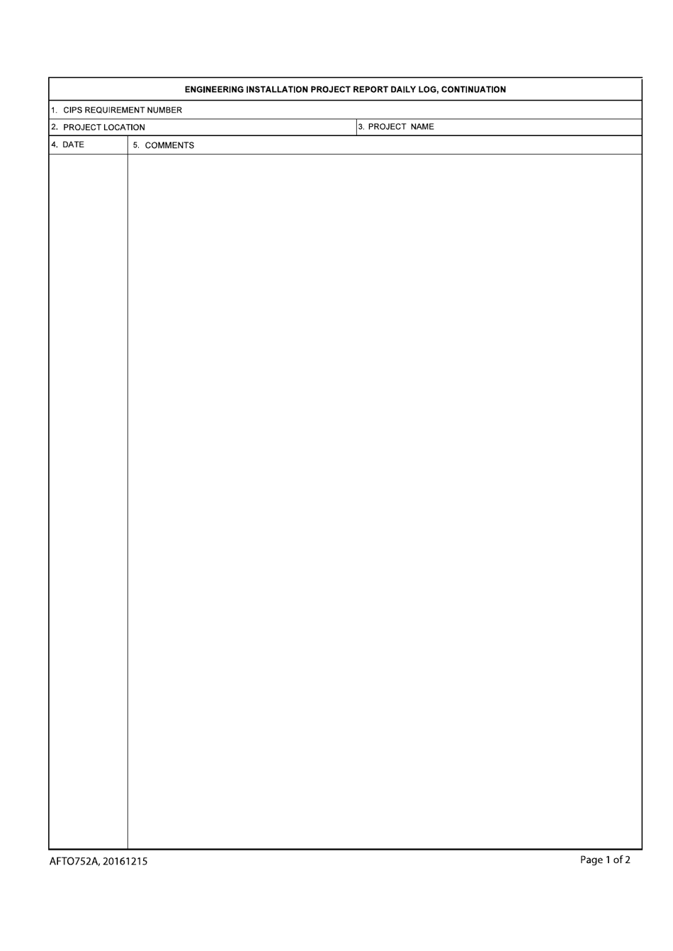 AFTO Form 752A - Fill Out, Sign Online and Download Fillable PDF ...