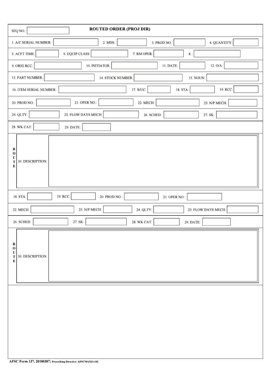 AFSC Form 137 - Fill Out, Sign Online and Download Fillable PDF ...
