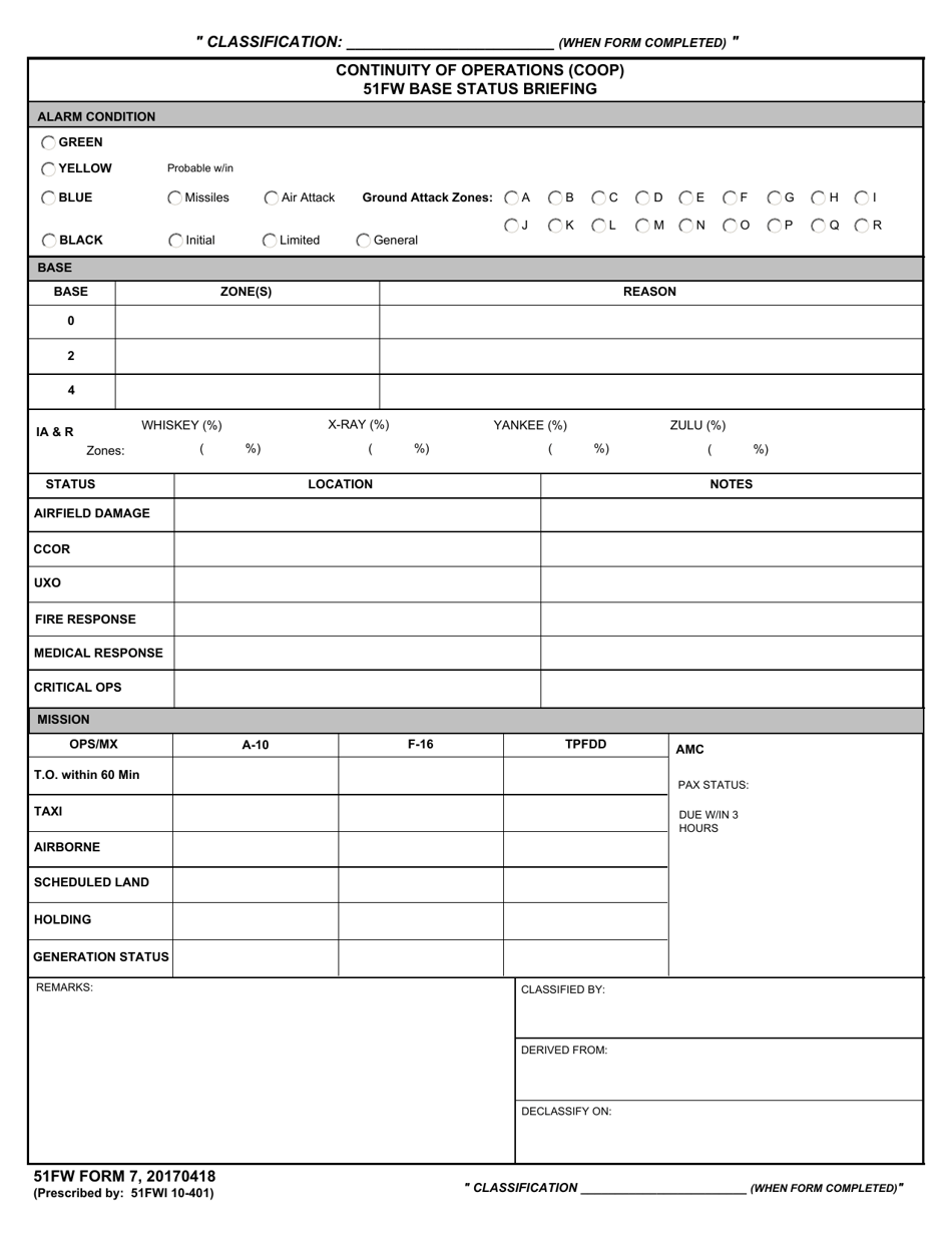 51 FW Form 7 - Fill Out, Sign Online and Download Fillable PDF ...