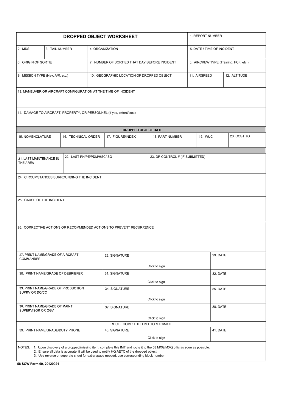 58 SOW Form 60 - Fill Out, Sign Online and Download Fillable PDF ...