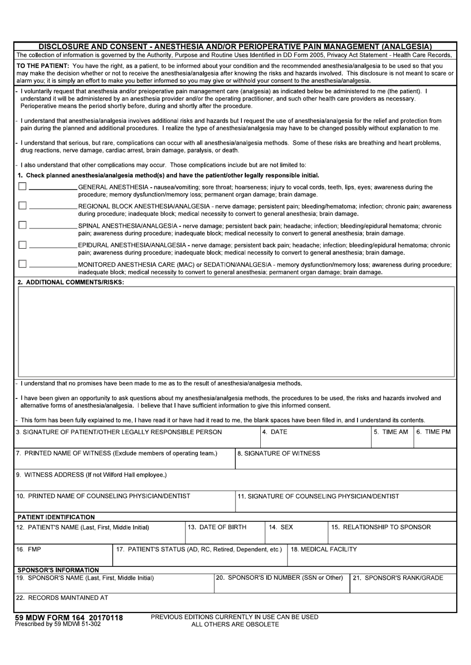 59 MDW Form 164 - Fill Out, Sign Online and Download Fillable PDF ...