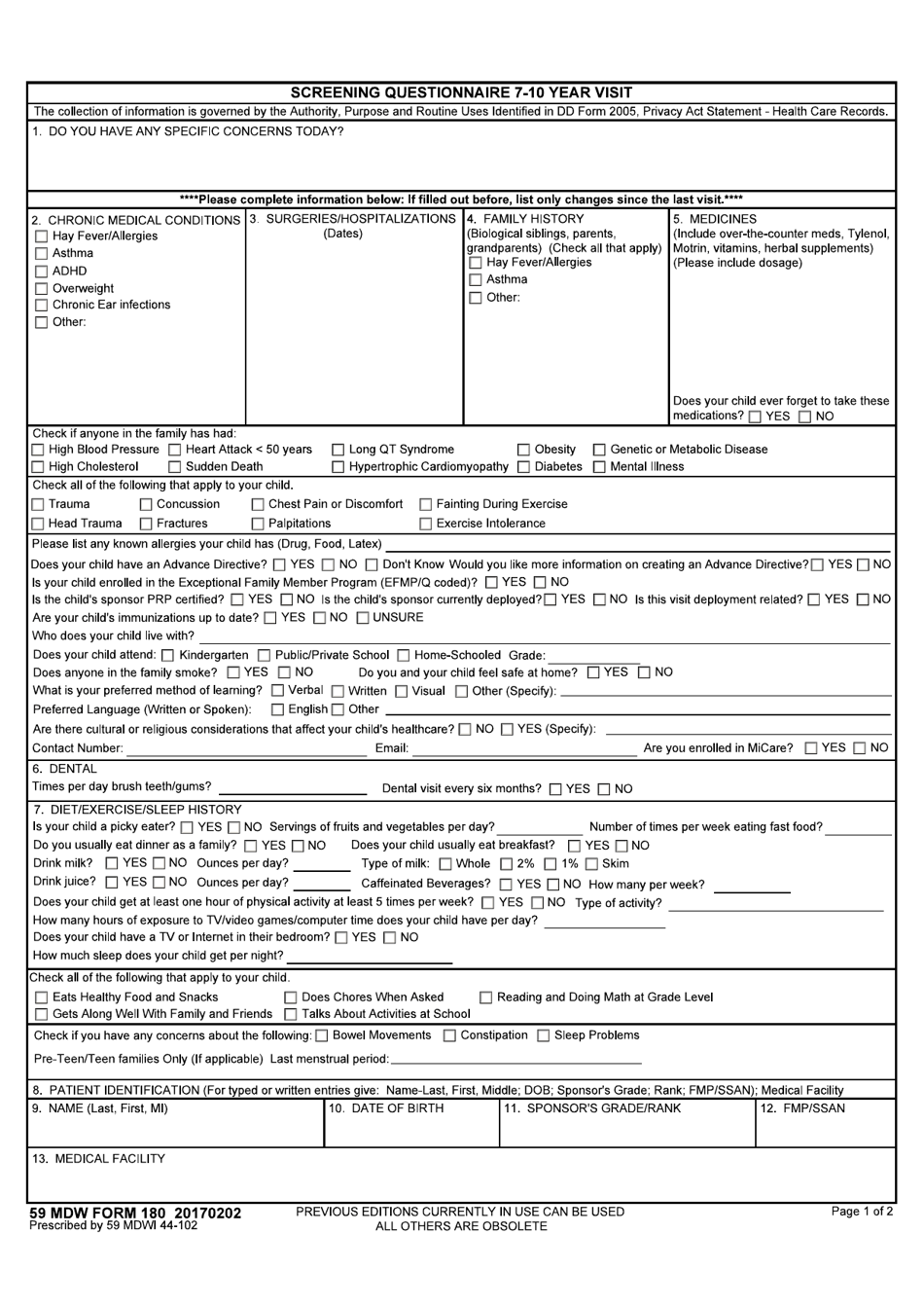 59 MDW Form 180 - Fill Out, Sign Online and Download Fillable PDF ...