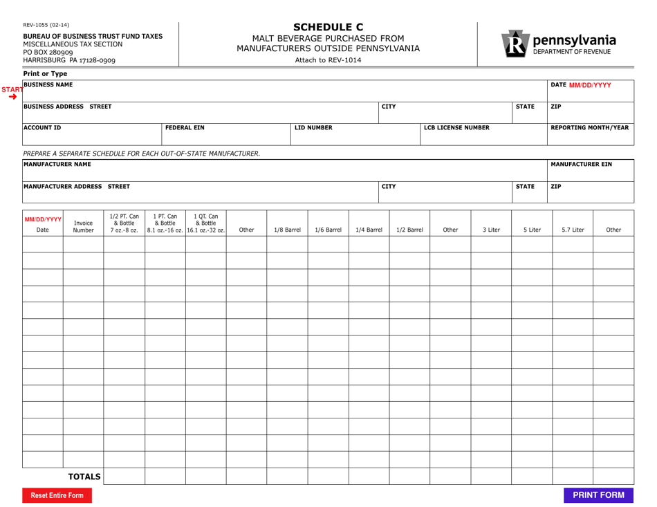 Form REV-1055 Schedule C - Fill Out, Sign Online and Download Fillable ...
