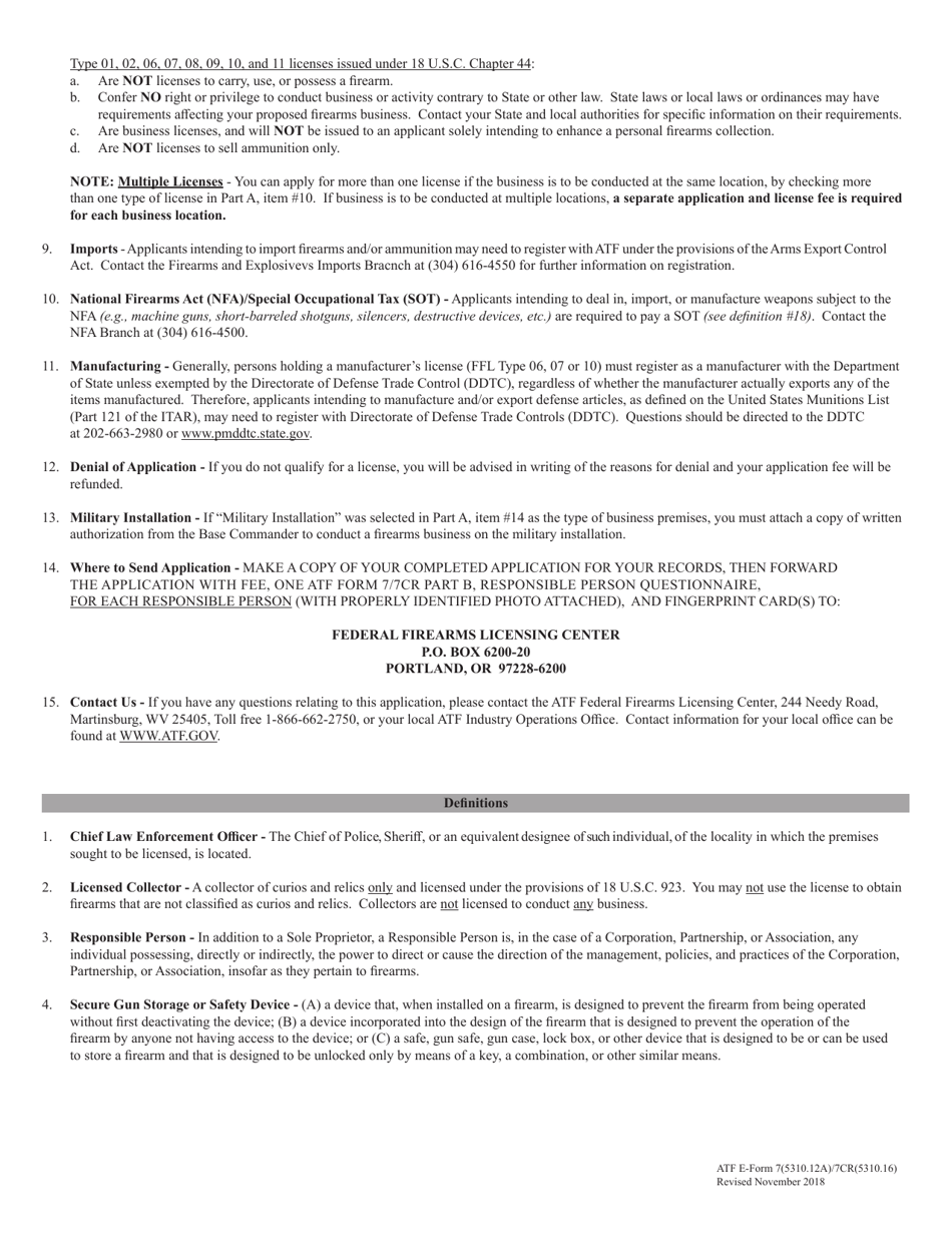 ATF Form 7/7CR (5310.12A/5310.16) Part B - Fill Out, Sign Online and ... ATF Form 7/7CR (5310.12A/5310.16) Part B - Fill Out, Sign Online and ...
