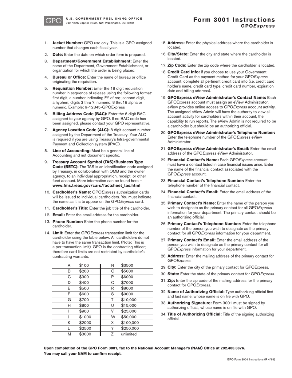Form 3001 Fillable - Printable Forms Free Online