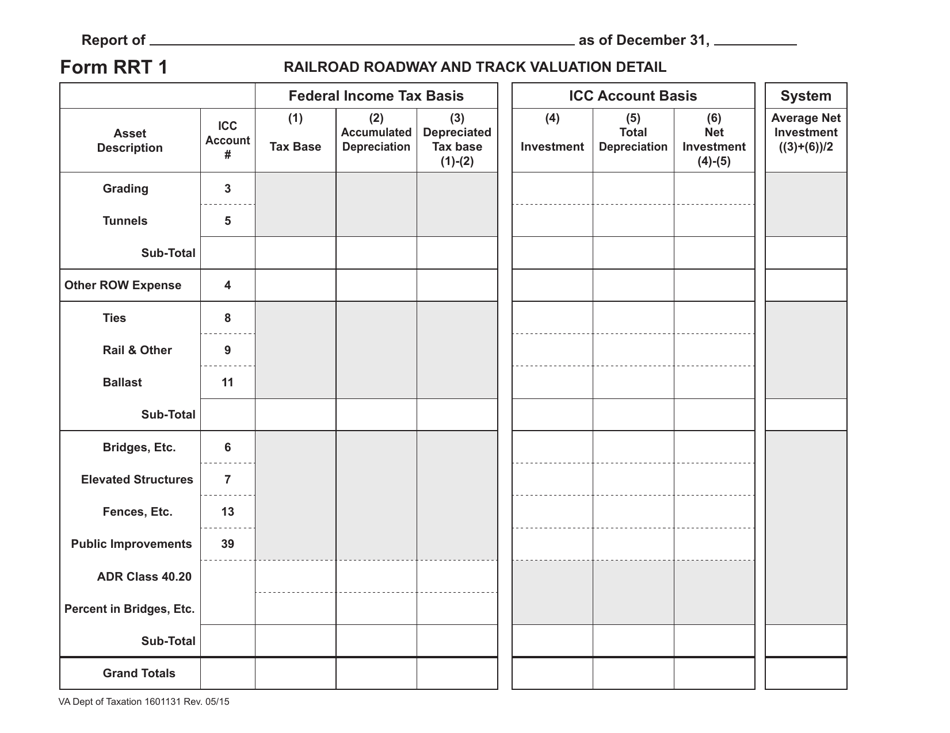 Form RRT1 - Fill Out, Sign Online and Download Fillable PDF, Virginia ...