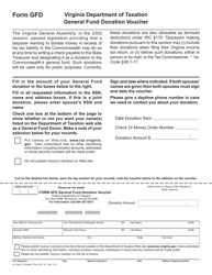 Form GFD Download Fillable PDF or Fill Online General Fund Donation ...