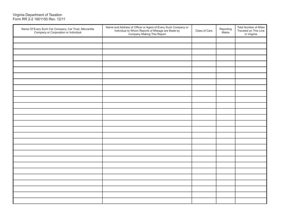 Form RR2-2 - Fill Out, Sign Online and Download Fillable PDF, Virginia ...