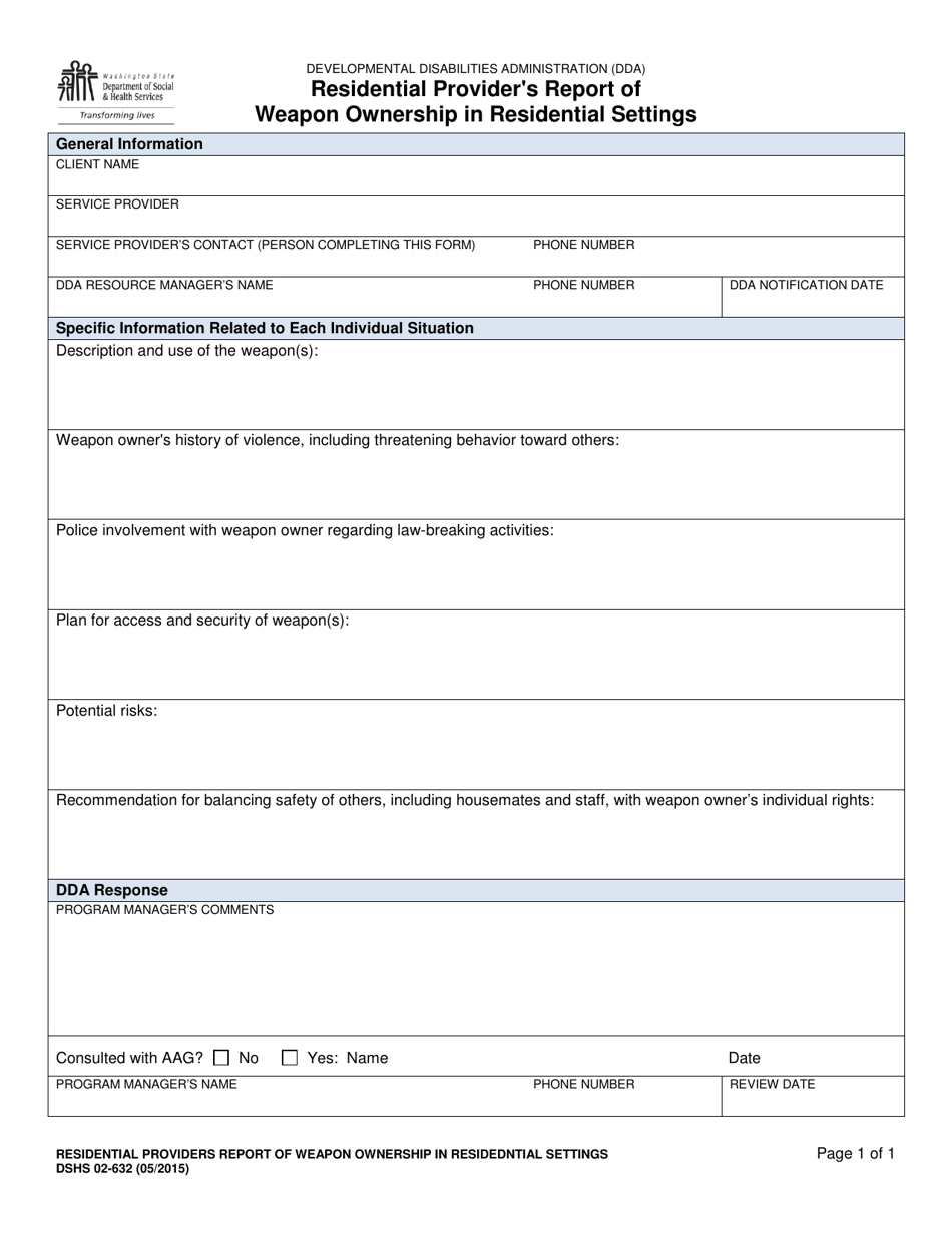 DSHS Form 02-632 - Fill Out, Sign Online and Download Printable PDF ...