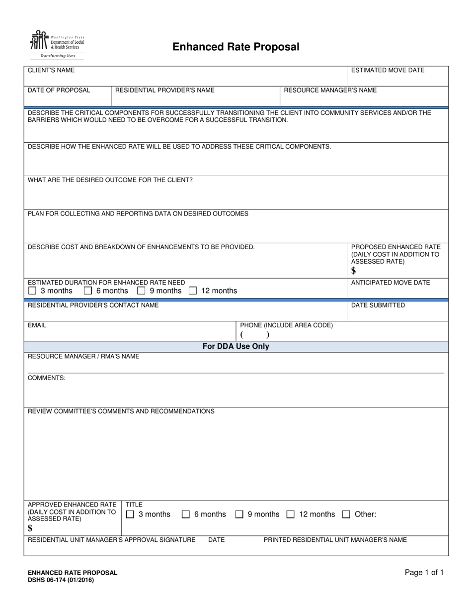 Dshs Form 06 174 Fill Out Sign Online And Download Printable Pdf