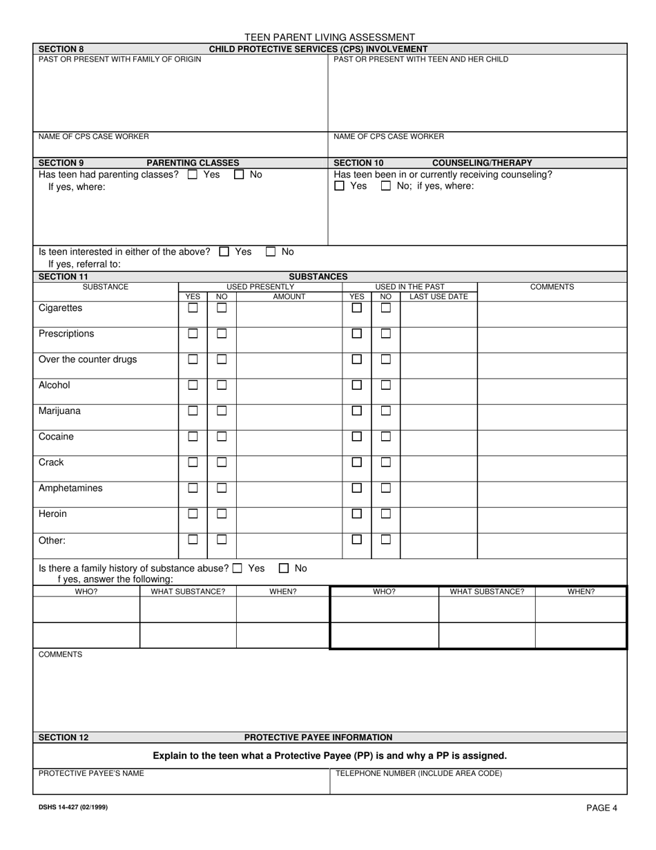 Dshs Form 14 427 Fill Out Sign Online And Download Printable Pdf