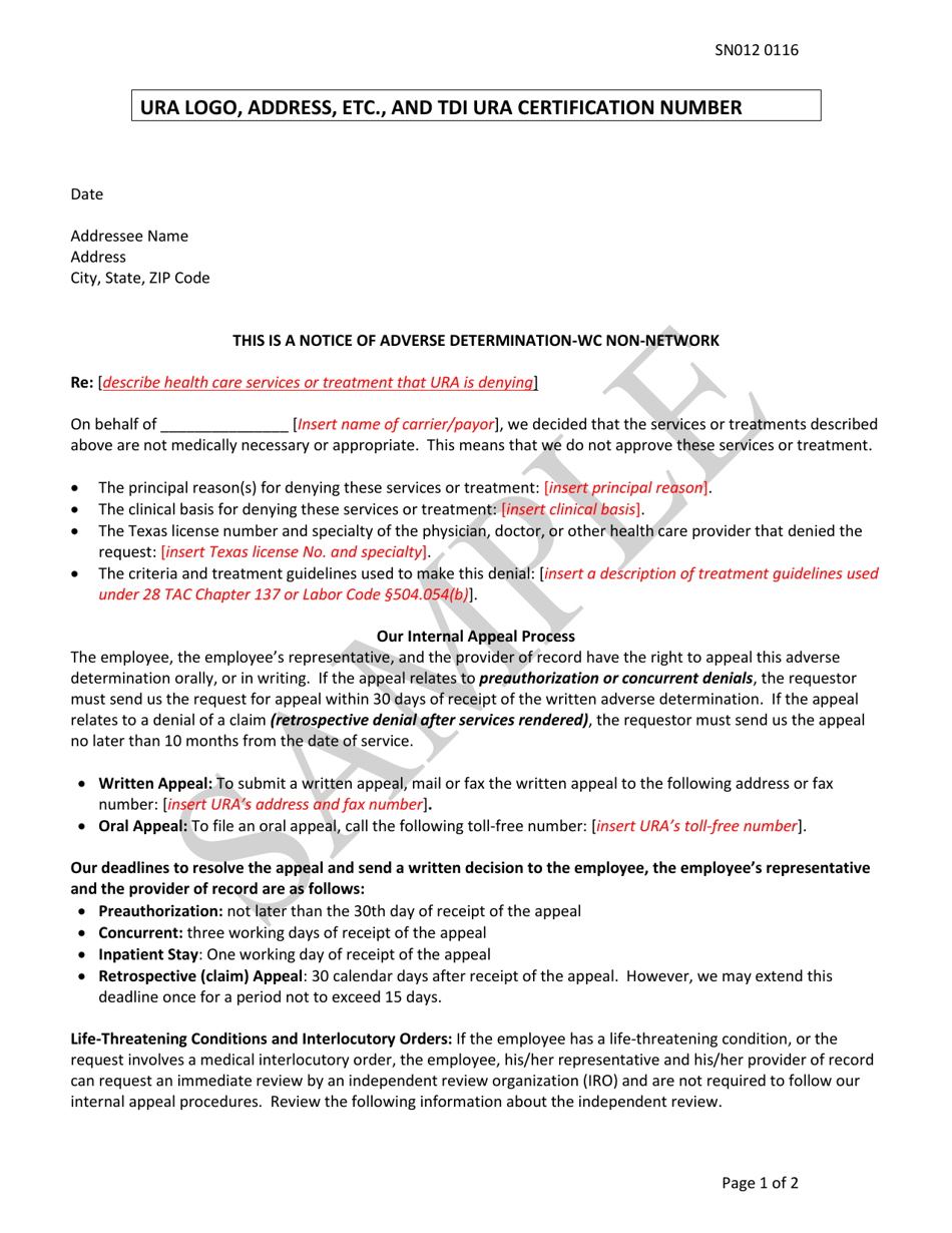 Sample Form SN012 - Fill Out, Sign Online and Download Printable PDF ...