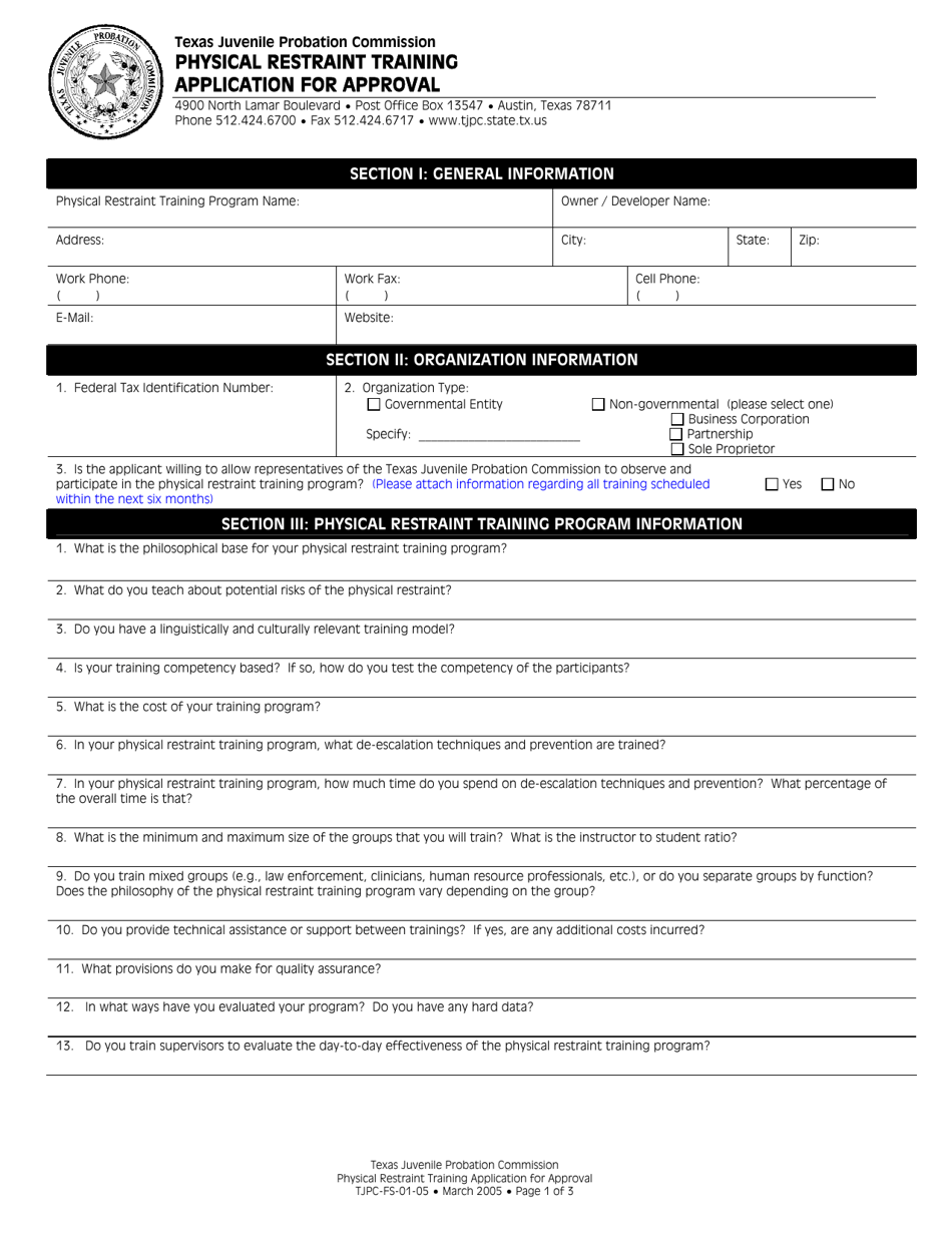 Form TJPC-FS-01-05 - Fill Out, Sign Online and Download Printable PDF ...
