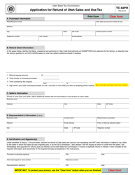 Form TC-123 Download Fillable PDF or Fill Online Application for Utah ...