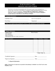 Louisiana Lost/Missing Receipts Form Download Fillable PDF | Templateroller