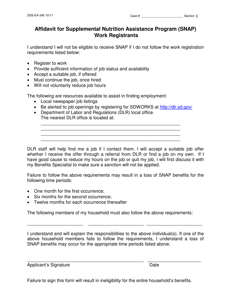 Form DSS-EA-345 - Fill Out, Sign Online and Download Printable PDF ...
