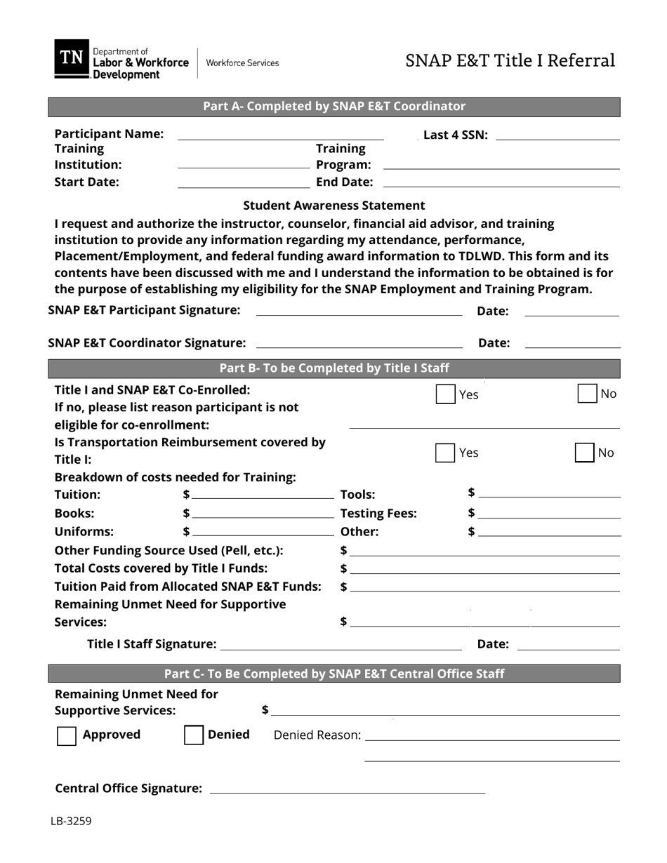 Form LB-3259 - Fill Out, Sign Online and Download Fillable PDF ...