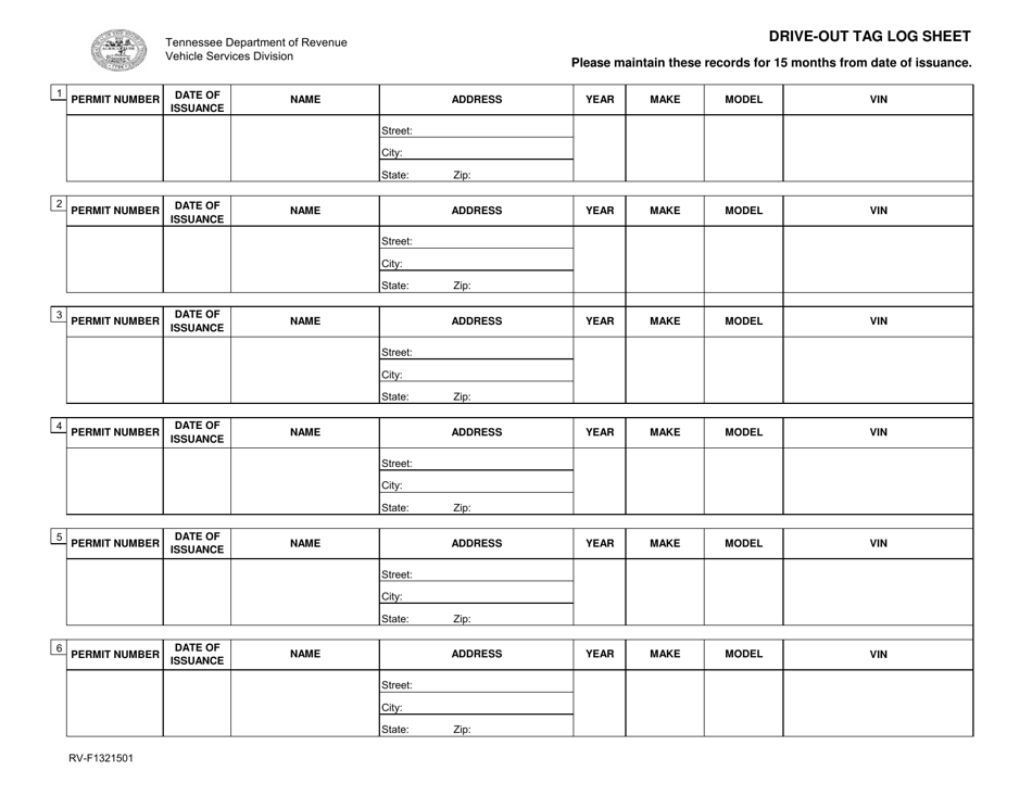Form RV-F1321501 - Fill Out, Sign Online and Download Printable PDF ...