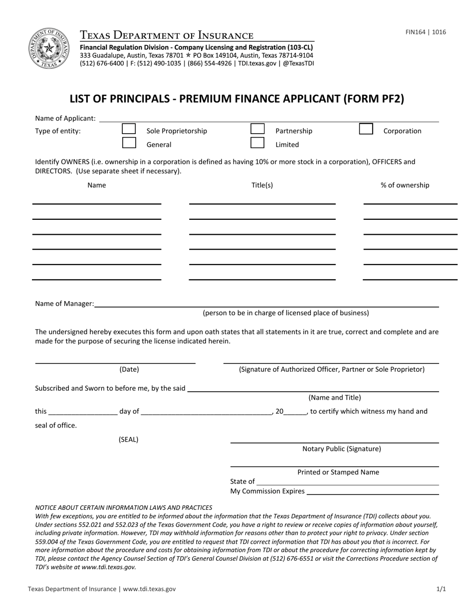 Form PF2 - Fill Out, Sign Online and Download Fillable PDF, Texas ...