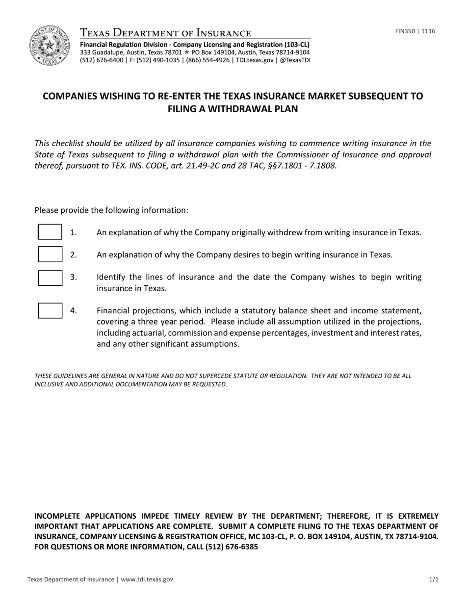 Form FIN350 Download Fillable PDF or Fill Online Companies Wishing to ...