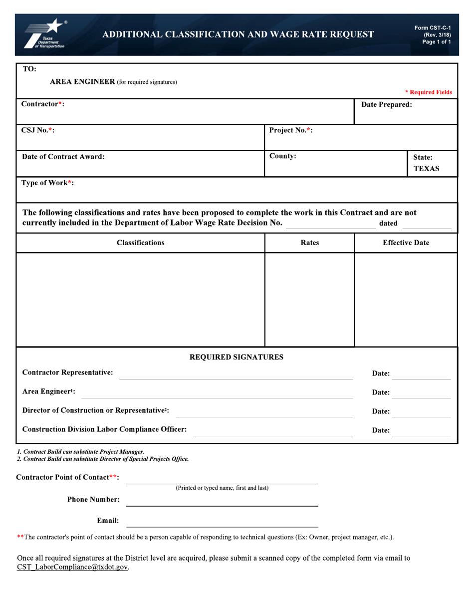 Form CST-C-1 - Fill Out, Sign Online and Download Fillable PDF, Texas ...