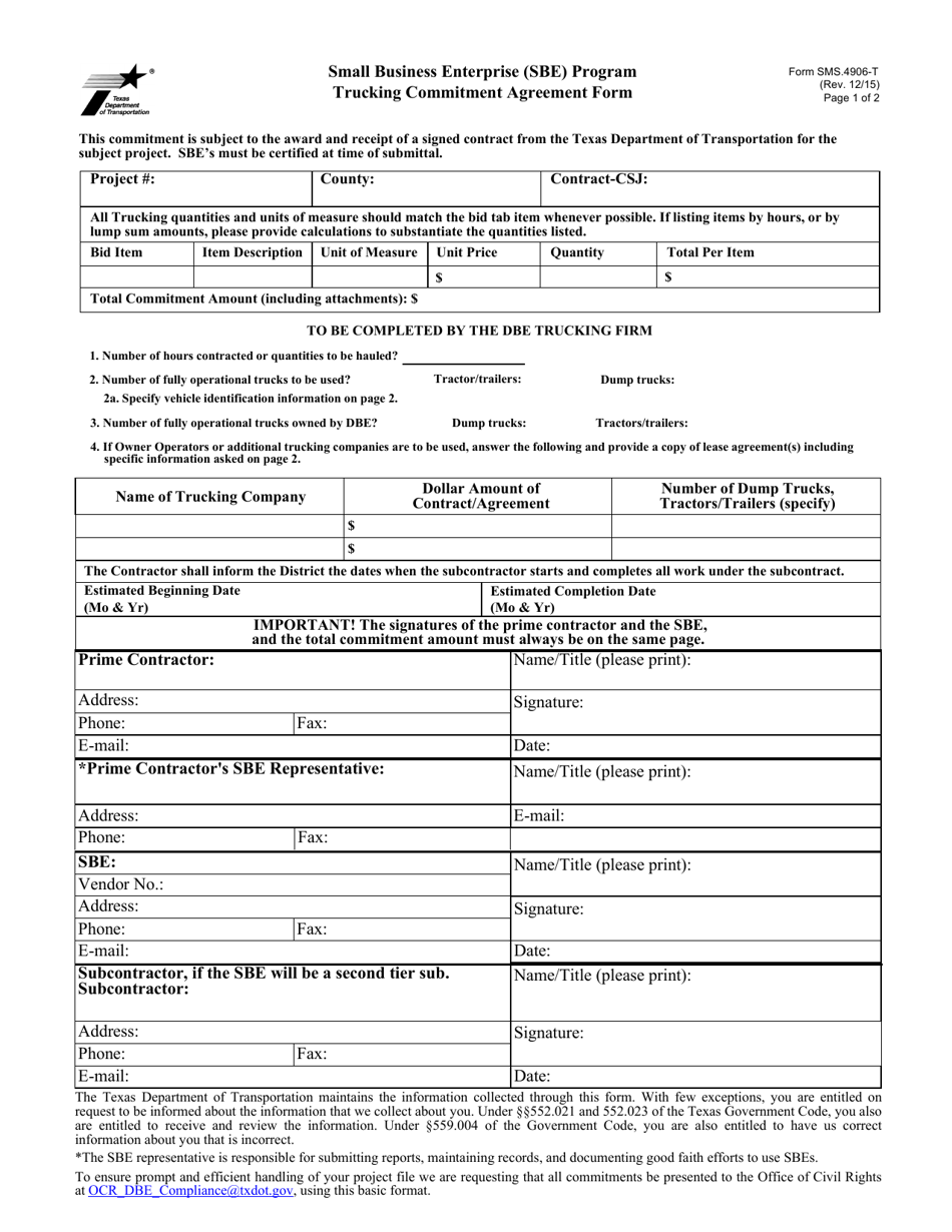 Form SMS.4906-T - Fill Out, Sign Online and Download Fillable PDF ...