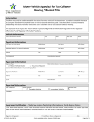 Form VTR-125 Download Fillable PDF or Fill Online Motor Vehicle ...