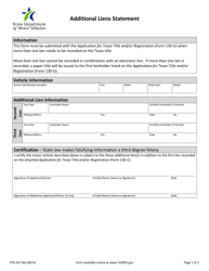 Form VTR-267 Download Fillable PDF or Fill Online Additional Liens ...