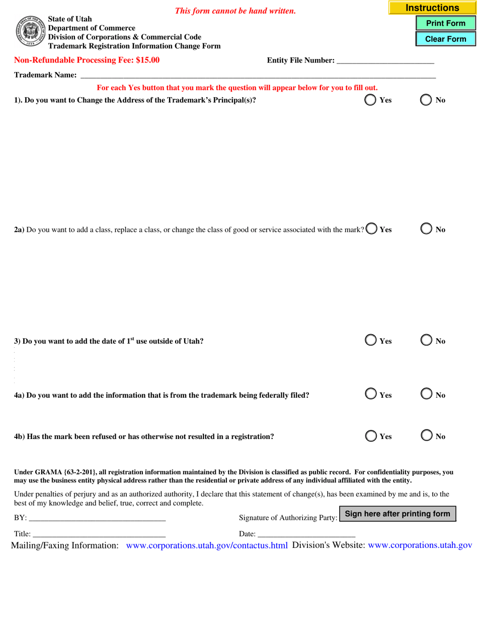 Utah Registration Address Change at Bethany Tommy blog