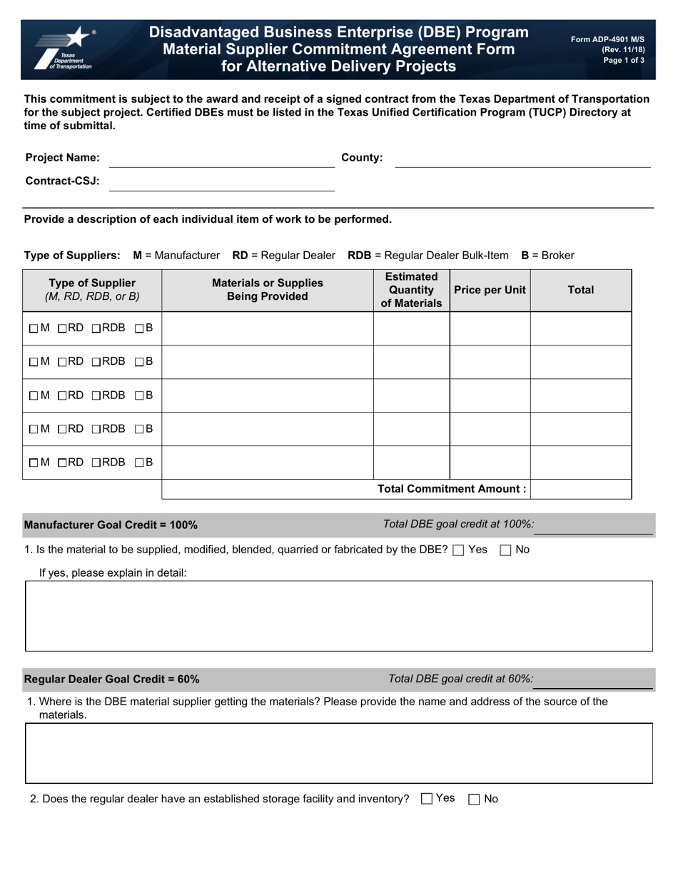 Form ADP 4901 M S Download Fillable PDF Or Fill Online Dbe Program form-adp-4901-m-s-download-fillable-pdf-or-fill-online-dbe-program