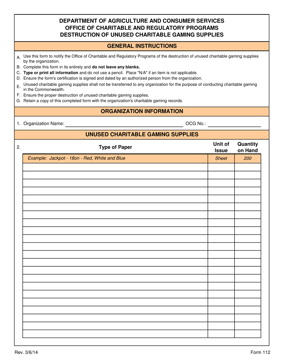 Form 112 - Fill Out, Sign Online and Download Printable PDF, Virginia ...