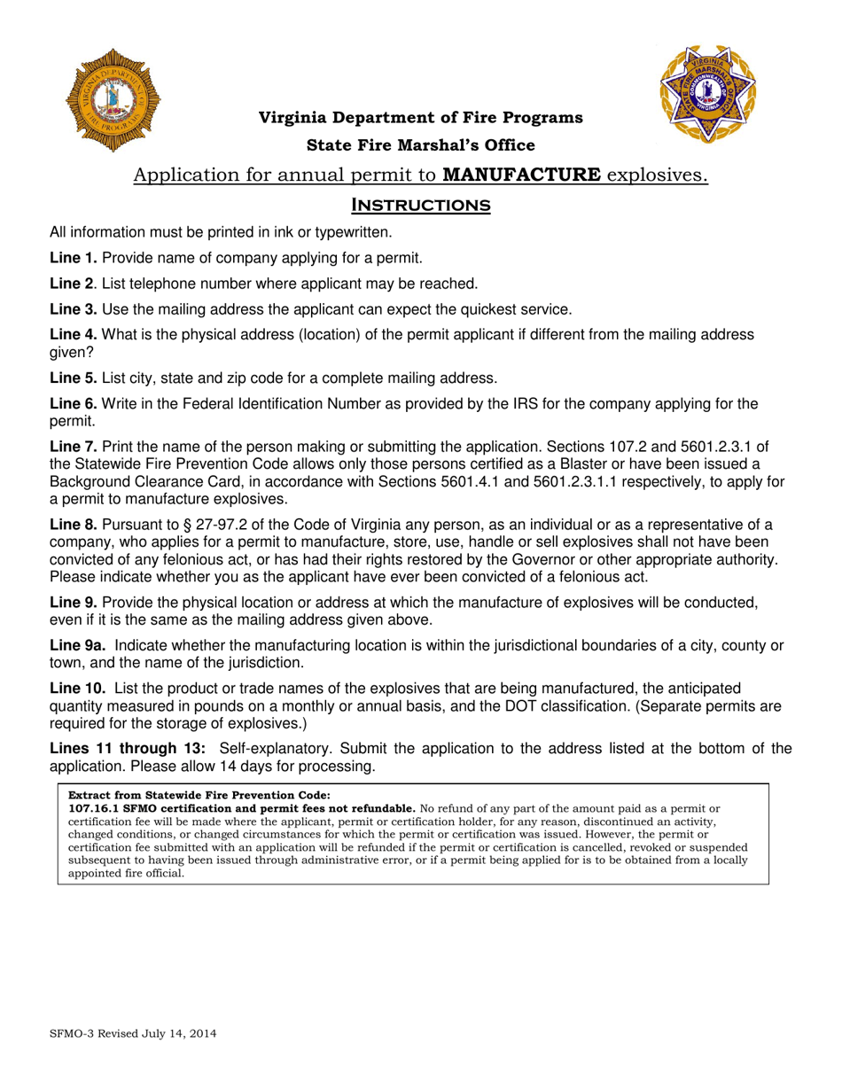 Form SFMO-3 - Fill Out, Sign Online and Download Printable PDF ...
