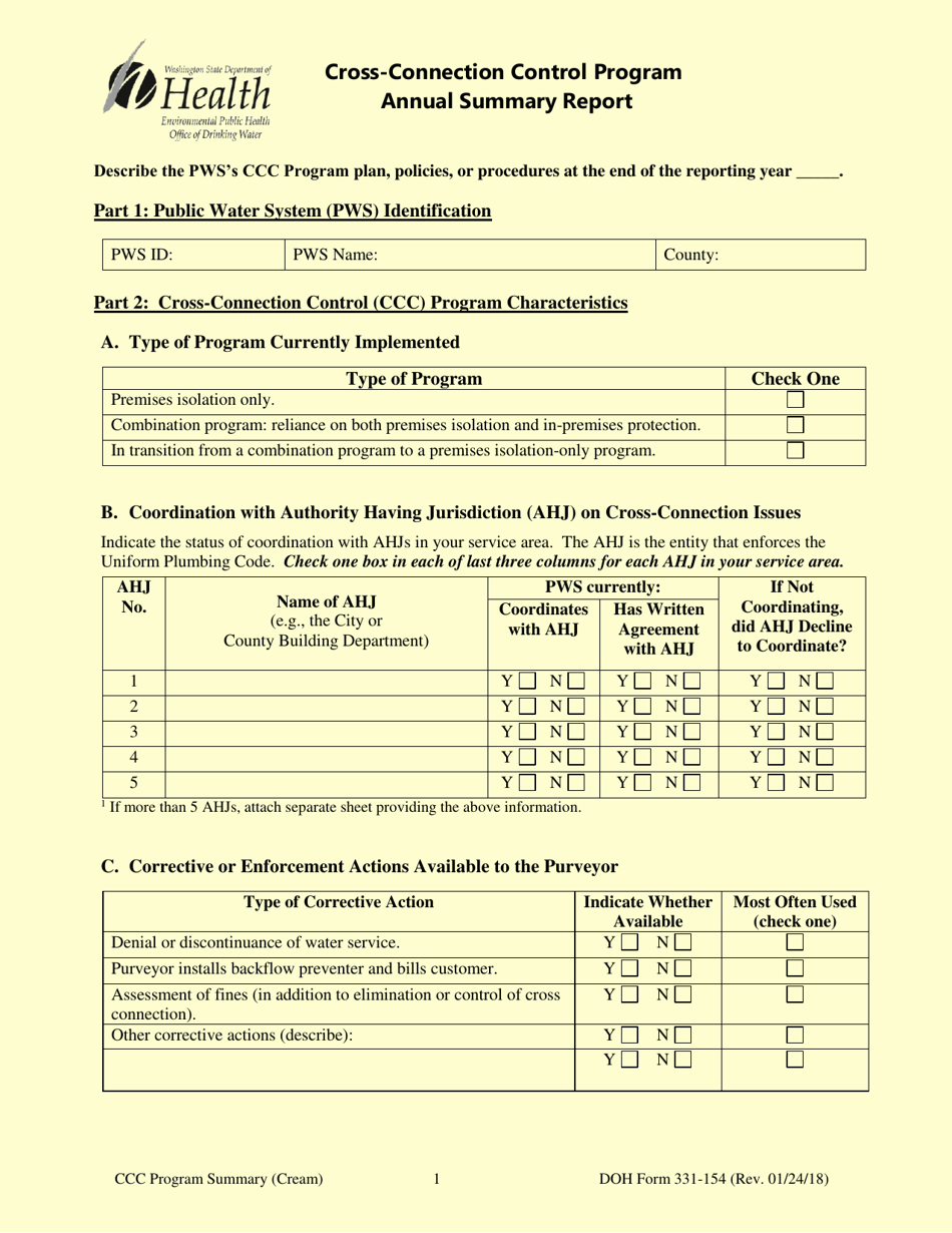 DOH Form 331-154 - Fill Out, Sign Online and Download Printable PDF ...