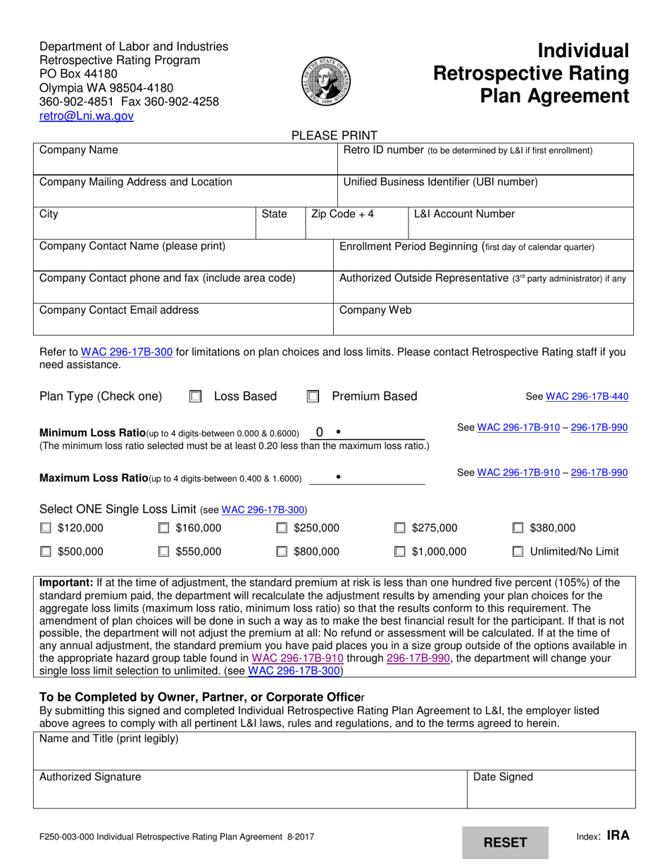 Form F250-003-000 - Fill Out, Sign Online and Download Fillable PDF ...