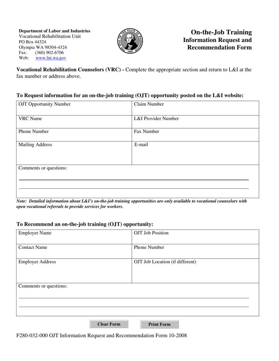 Form F280-032-000 - Fill Out, Sign Online and Download Fillable PDF ...