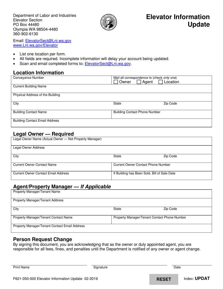 Form F621-050-000 - Fill Out, Sign Online and Download Fillable PDF ...