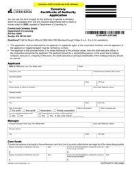 Form CEM-650-016 Download Fillable PDF or Fill Online Cemetery ...