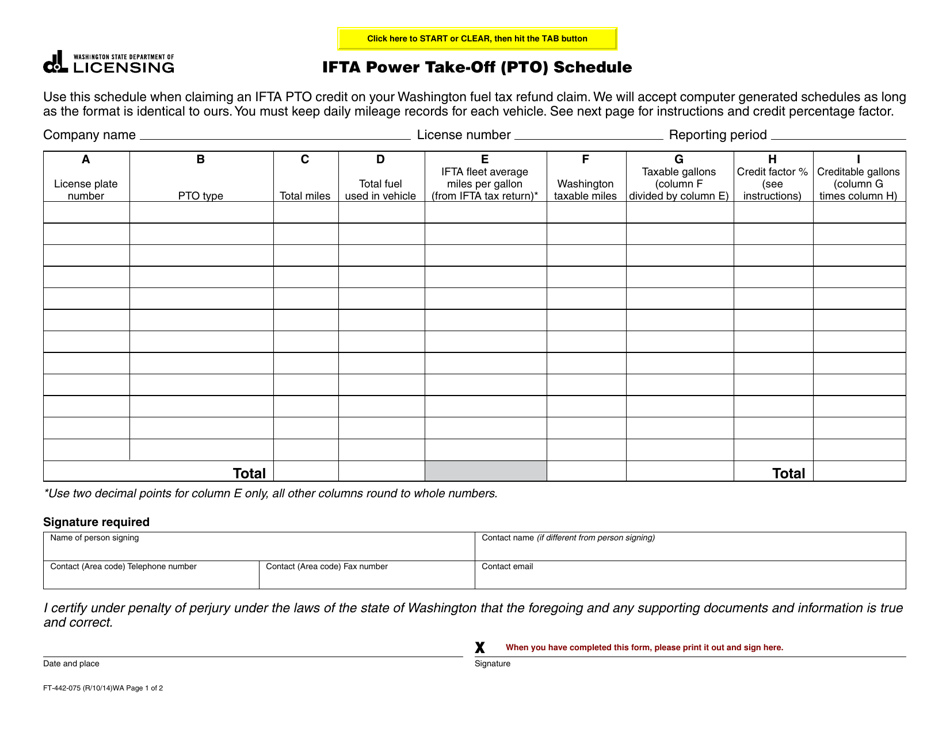 Form FT-442-075 - Fill Out, Sign Online and Download Fillable PDF ...