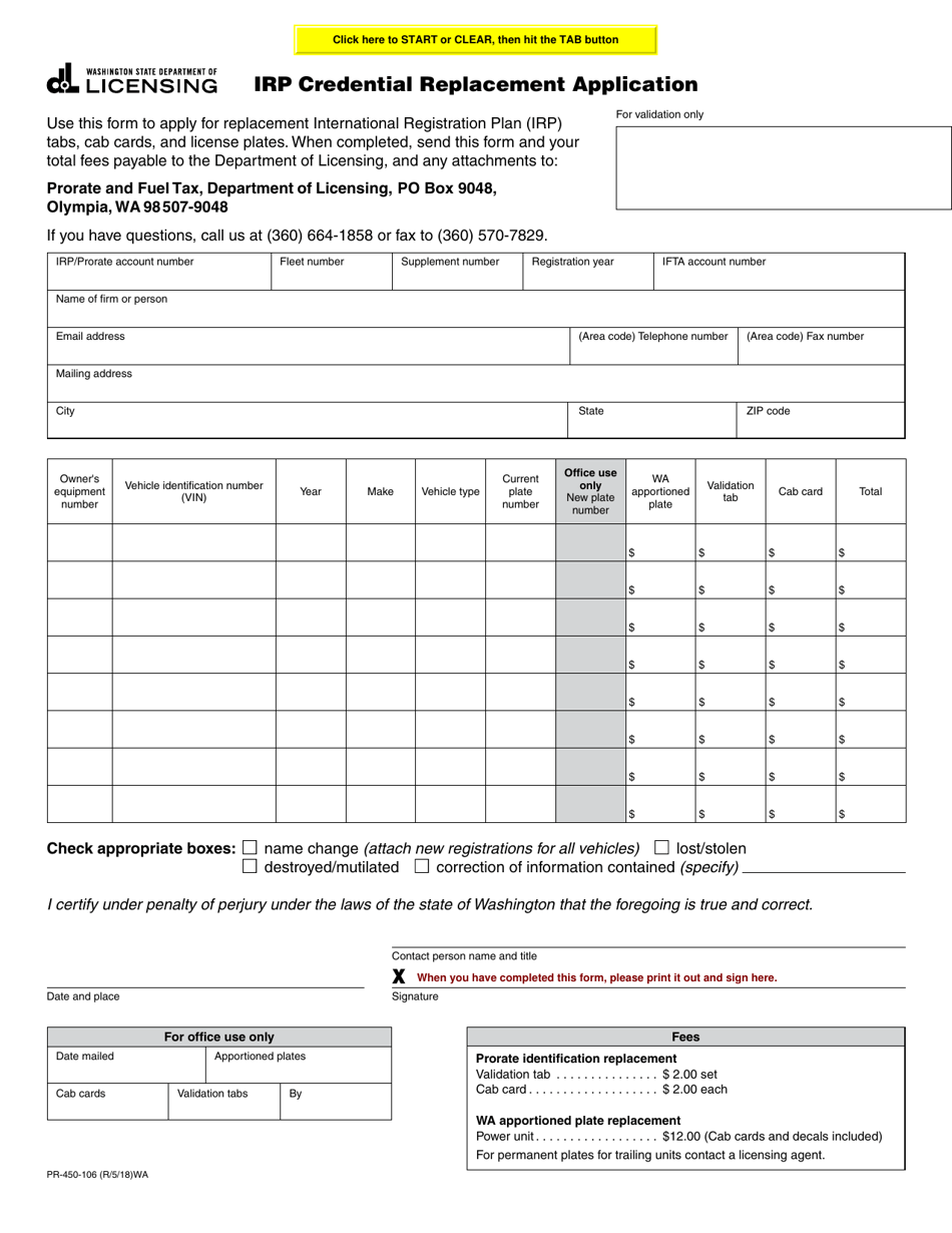 Form PR-450-106 - Fill Out, Sign Online and Download Fillable PDF ...