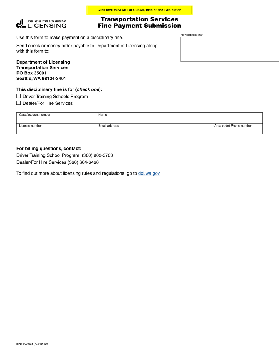 Form BPD-600-008 - Fill Out, Sign Online and Download Fillable PDF ...