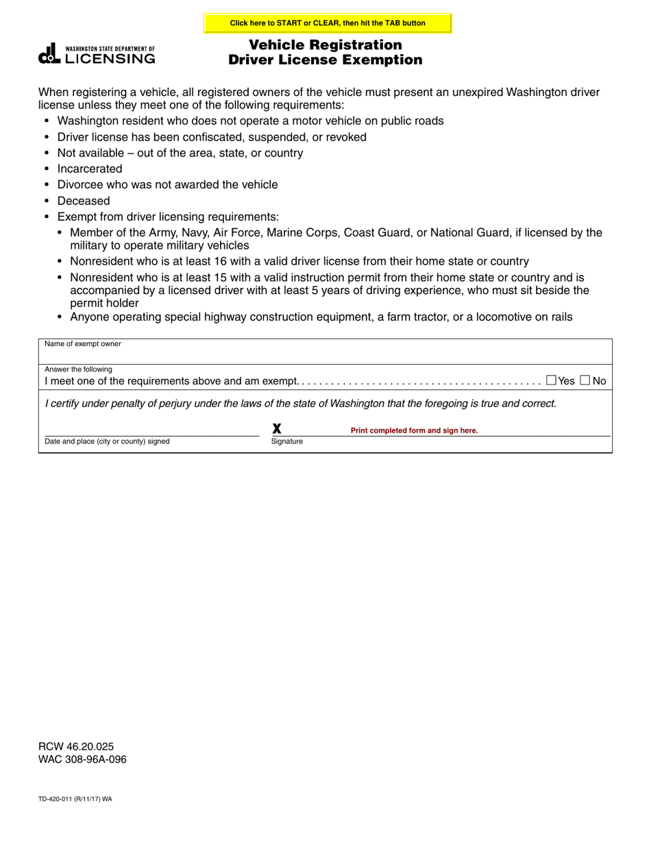 Form TD-420-011 - Fill Out, Sign Online and Download Fillable PDF ...