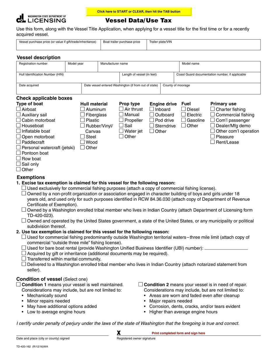 Form TD-420-162 - Fill Out, Sign Online and Download Fillable PDF ...