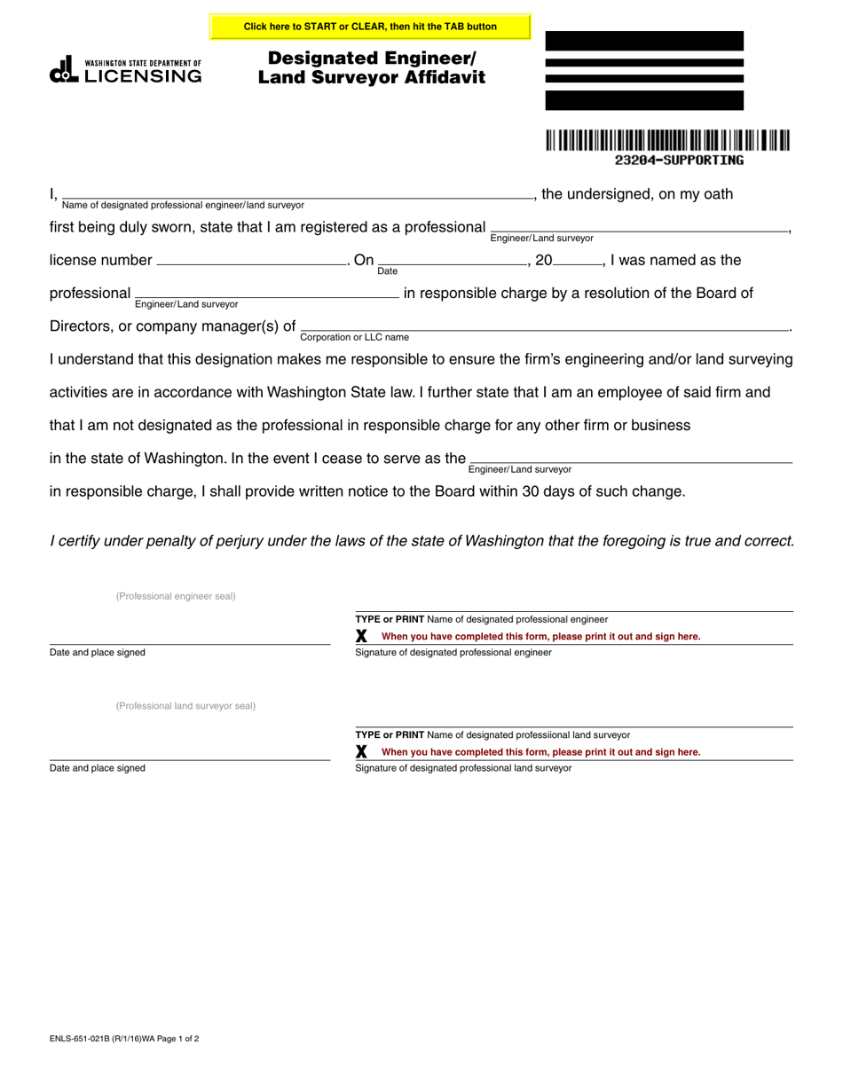 Form ENLS-651-021B - Fill Out, Sign Online and Download Fillable PDF ...