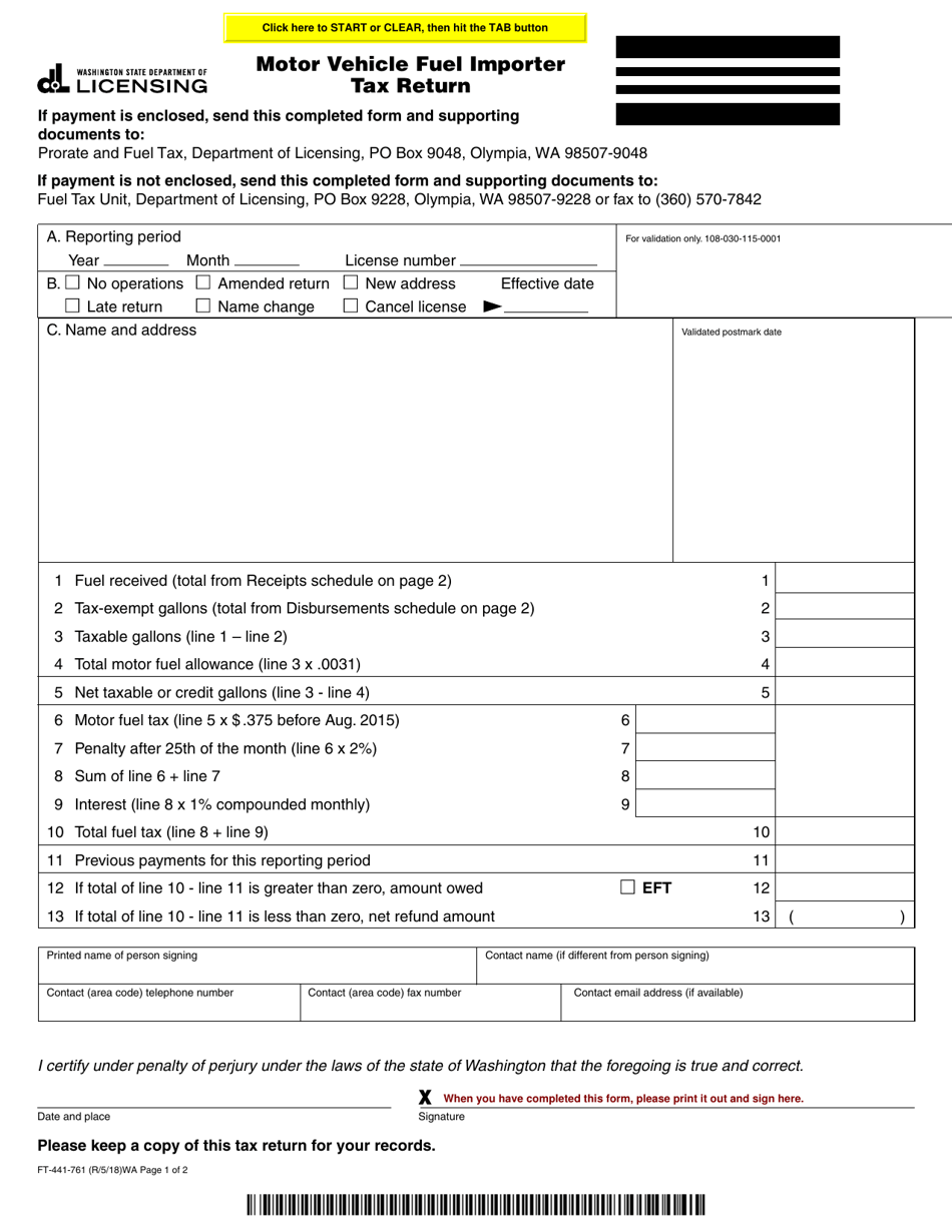 Form FT-441-761 - Fill Out, Sign Online and Download Fillable PDF ...