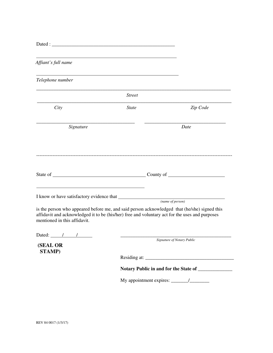 Form REV84 0017 - Fill Out, Sign Online and Download Fillable PDF ... Form REV84 0017 - Fill Out, Sign Online and Download Fillable PDF ...