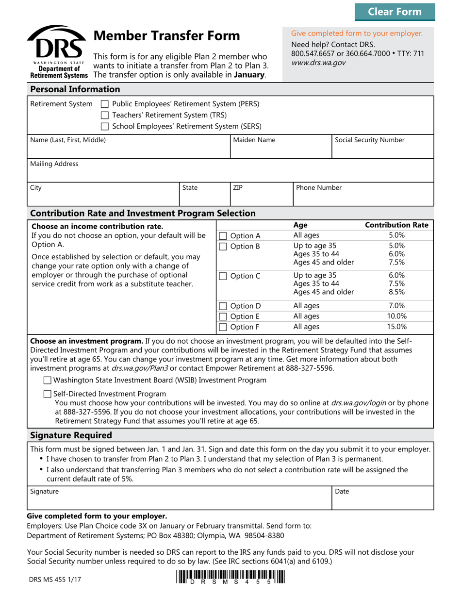 Form DRS MS455 - Fill Out, Sign Online and Download Fillable PDF ...