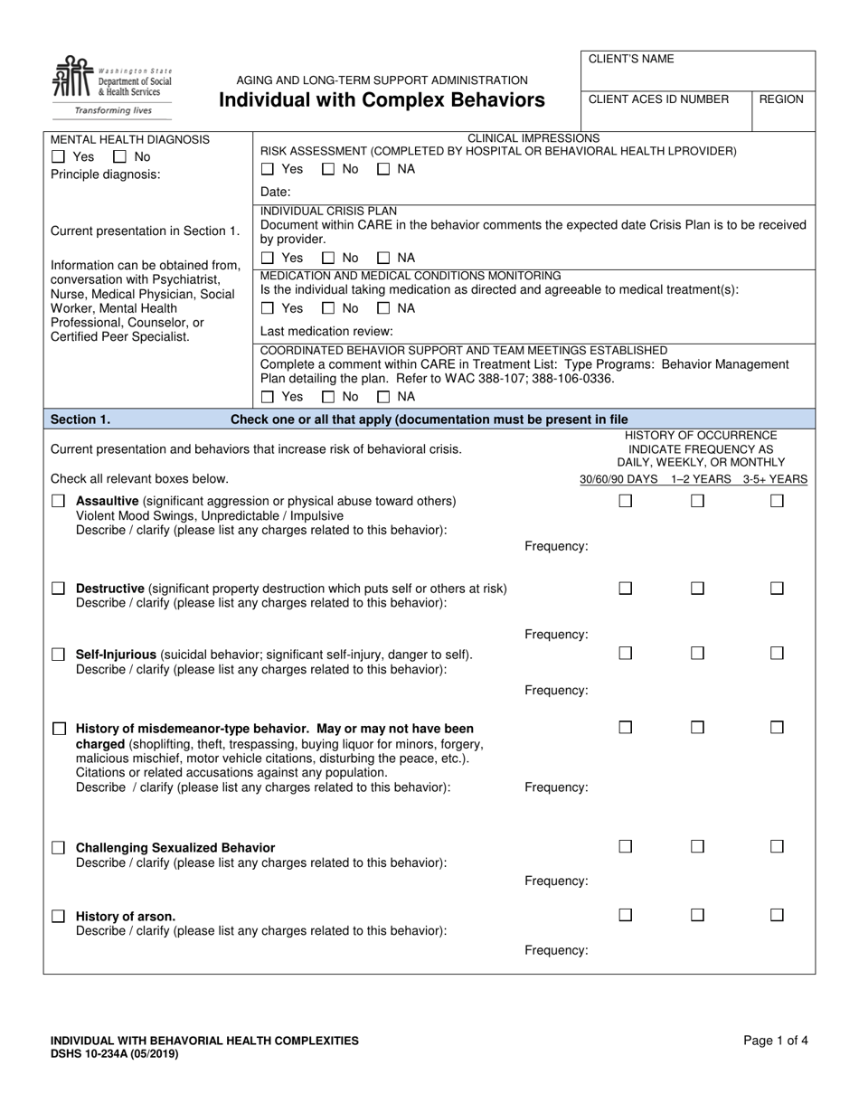 DSHS Form 10-234A - Fill Out, Sign Online and Download Printable PDF ...